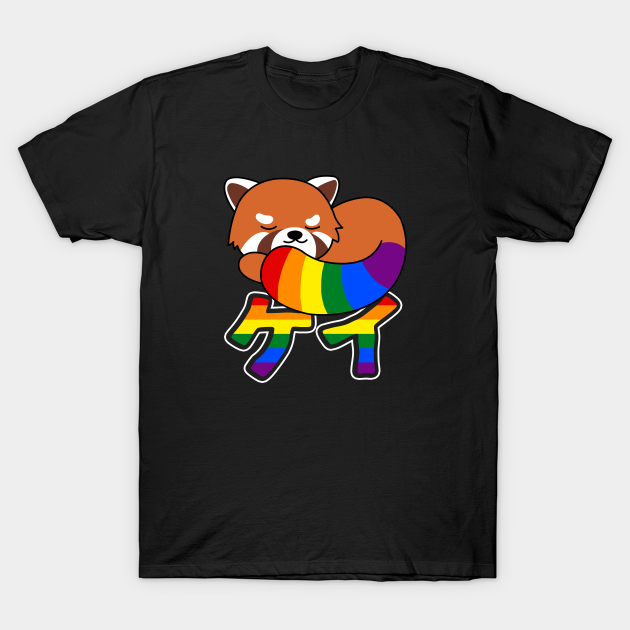 Cute Red Panda Gay Pride With Japanese Kanji Gay Pride T Shirt Teepublic